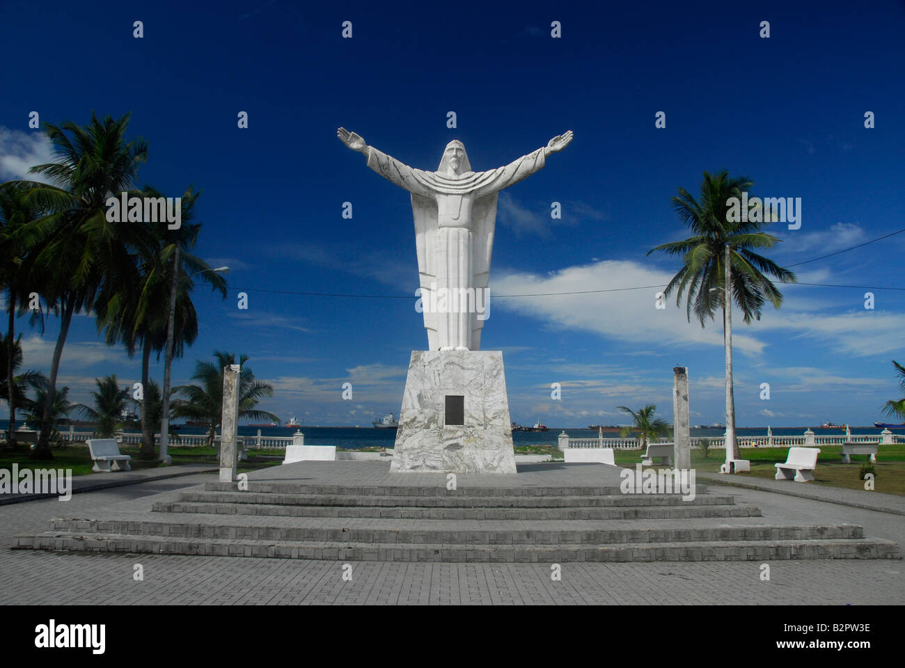 Christ the Redeemer statue in a park of Colon, Panama, Central America ...