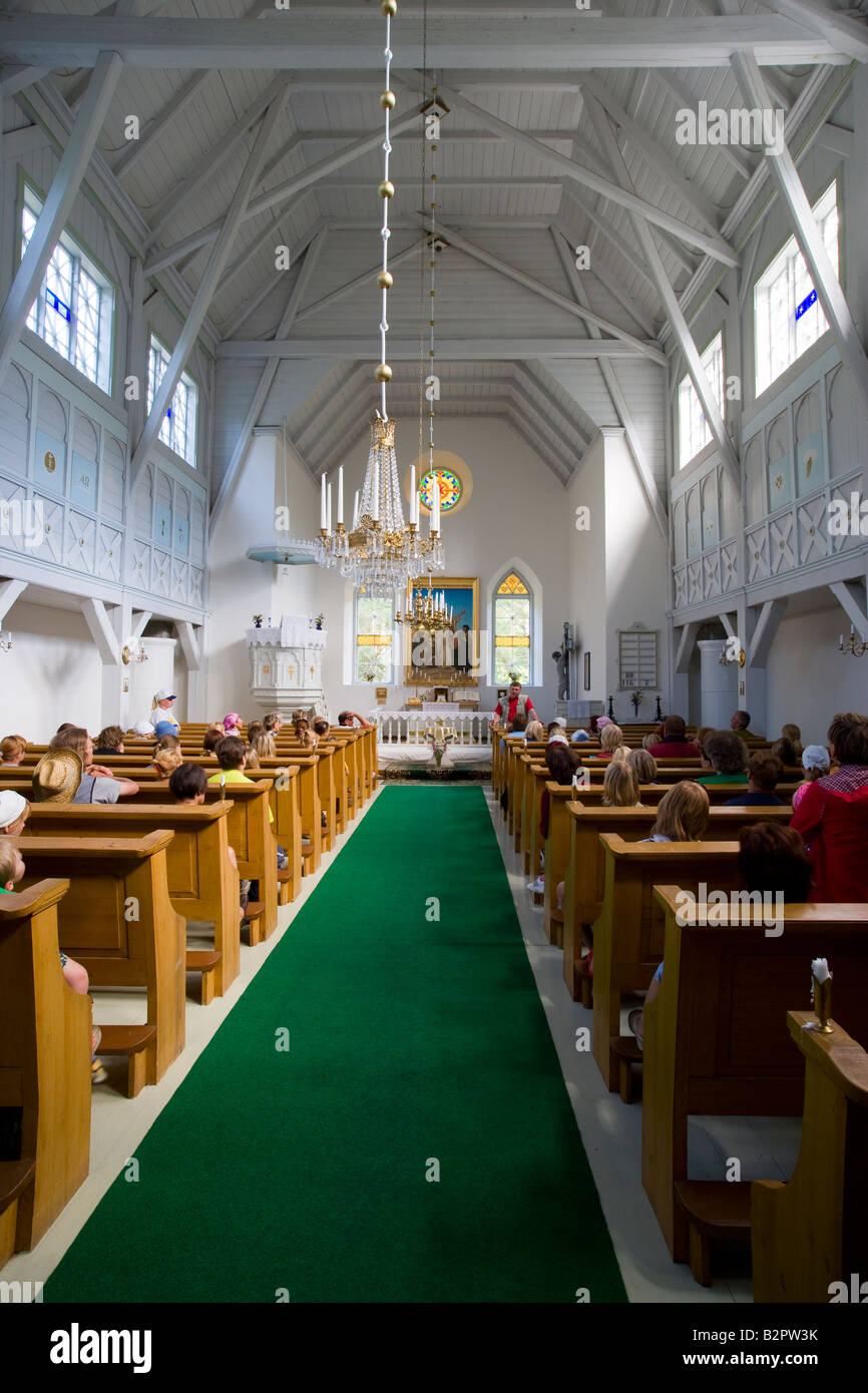 Inside of the church in island of Ruhnu Stock Photo - Alamy