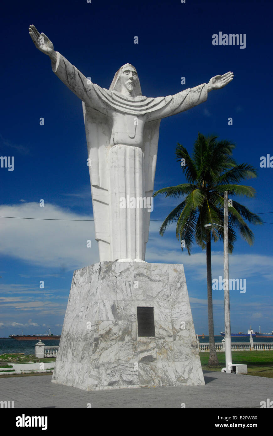 Christ the Redeemer statue in a park of Colon, Panama, Central America ...
