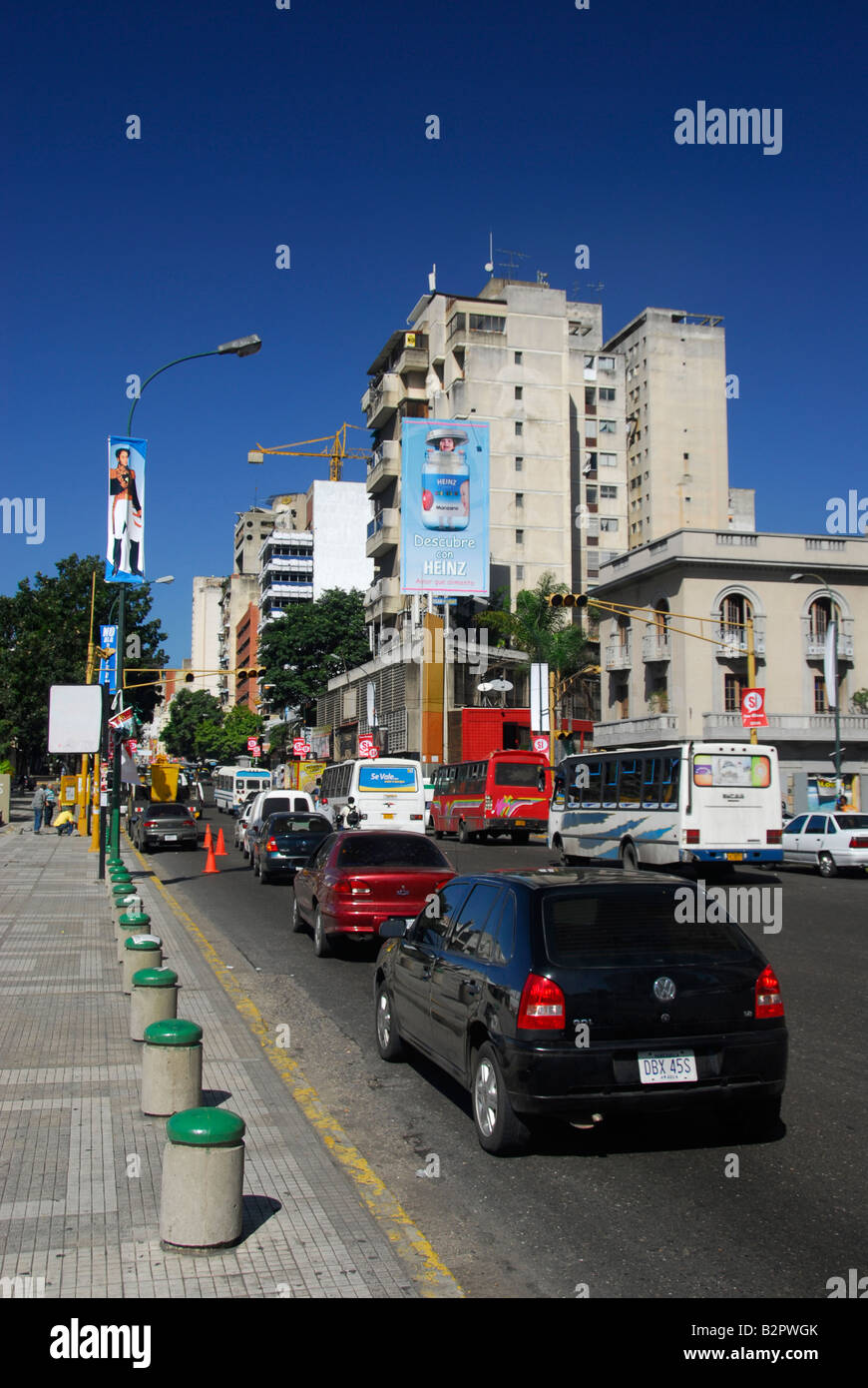 Street view close to Central and Carabobo Park in Caracas, Venezuela ...
