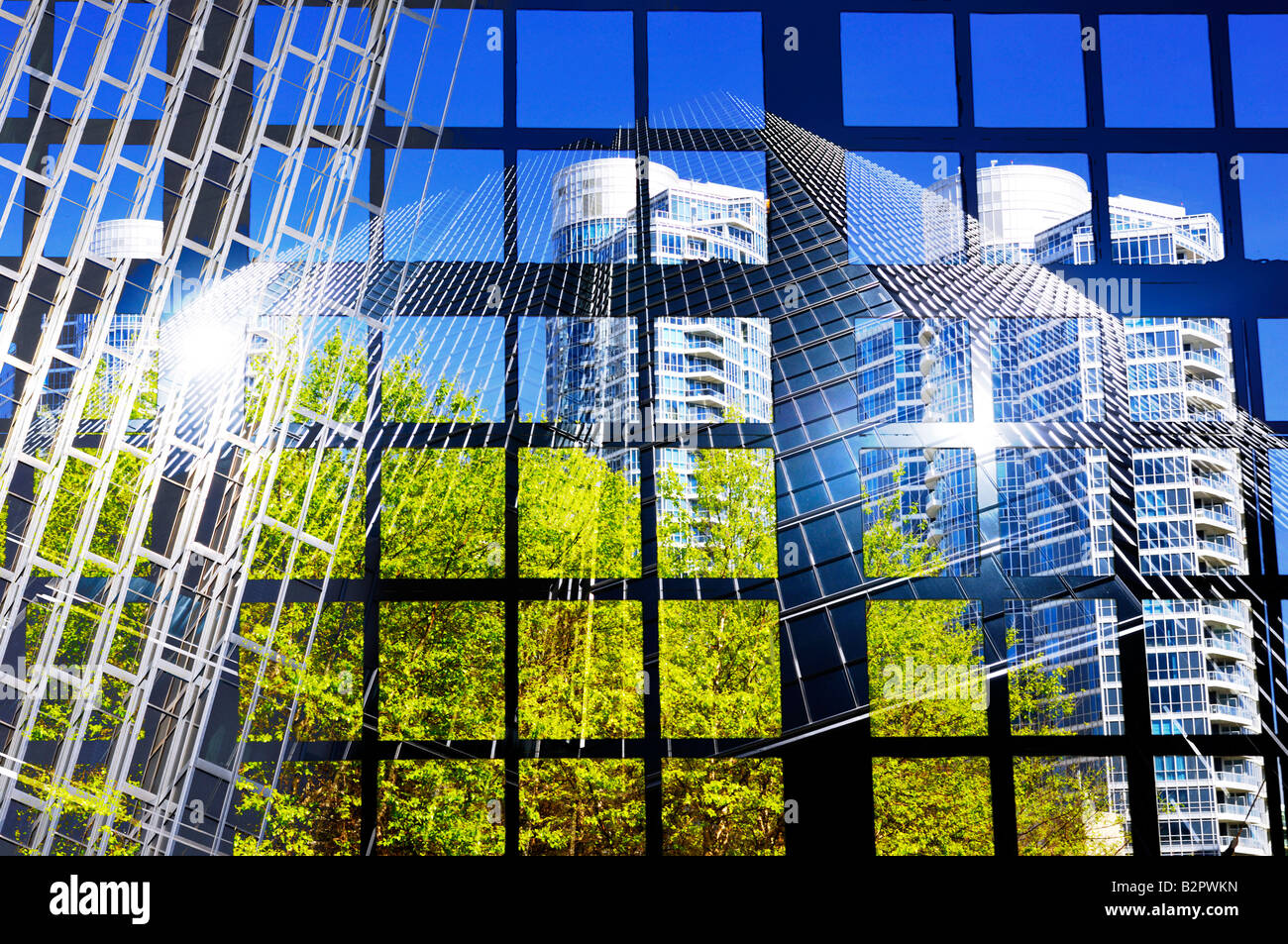 Architecture contrast of residential buildings and modern office towers ...