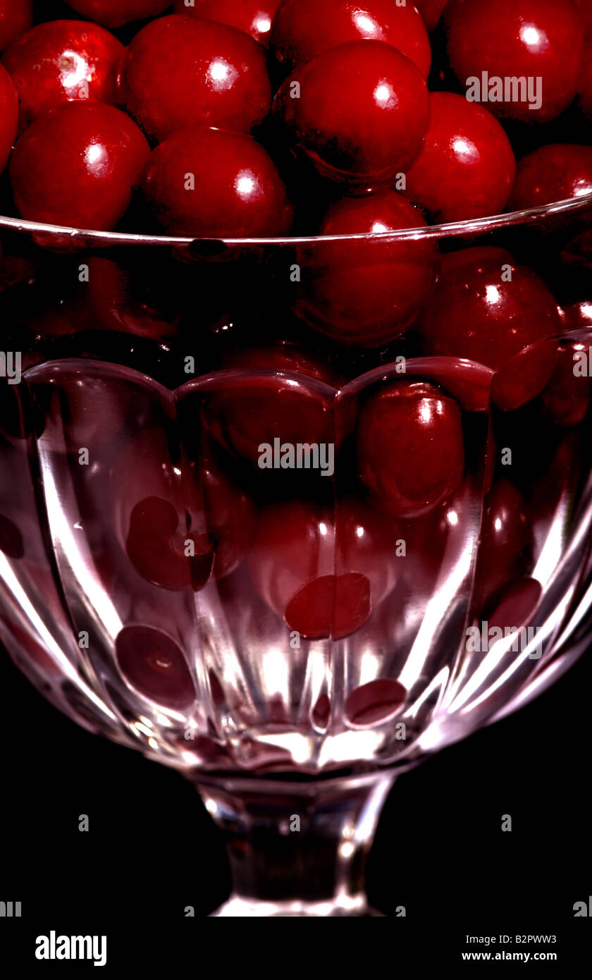 Bowl of Red Cherries Stock Photo - Alamy
