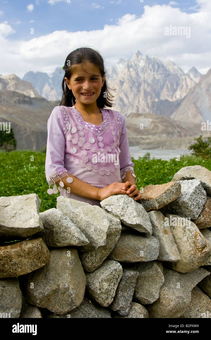 Young Hunza Girl Near Passu in Northern Pakistan Stock Photo - Alamy