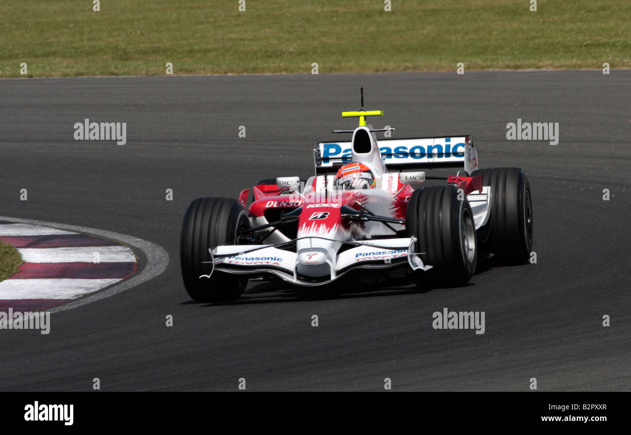 Timo Glock in the Toyota TF108 F1 Car around Loughfield Silverstone ...