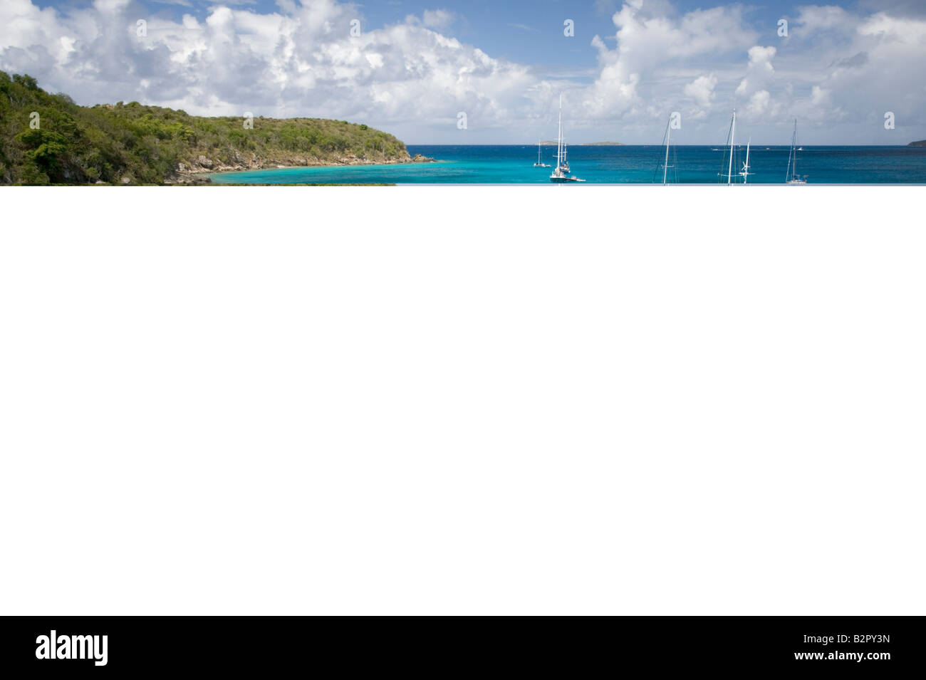 Cruising sailboats anchored at Christmas Cove Great St James Island St ...