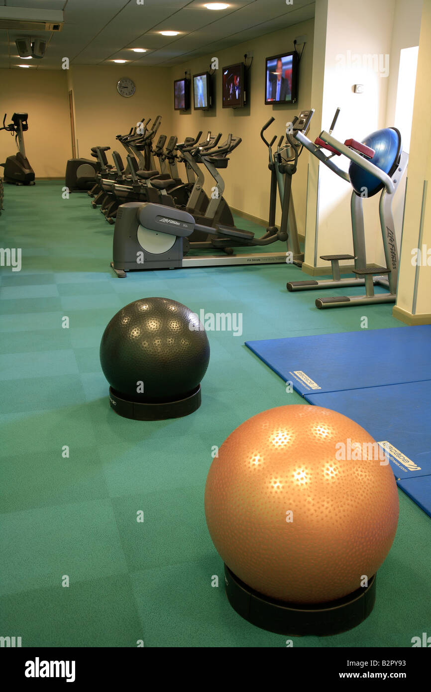 Selection of Fit Balls in a Generic Health Spa Gym Stock Photo - Alamy