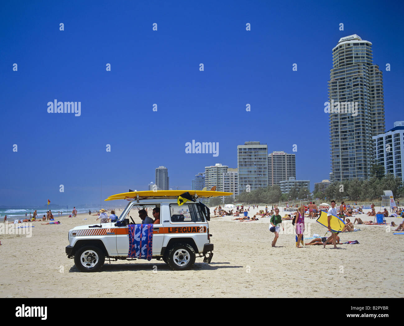 A Lifeguard Vehicle on the beach in Surfers Paradise Gold Coast ...