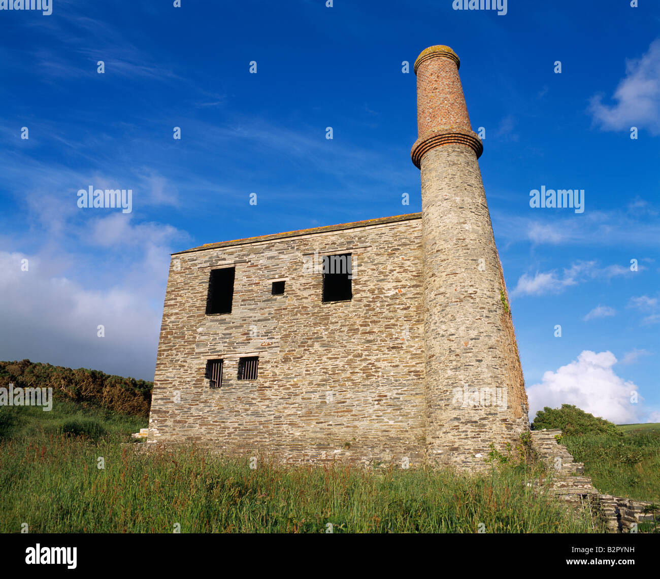 The old engine house at the Prince Of Wales Quarry, Trewarmett near ...