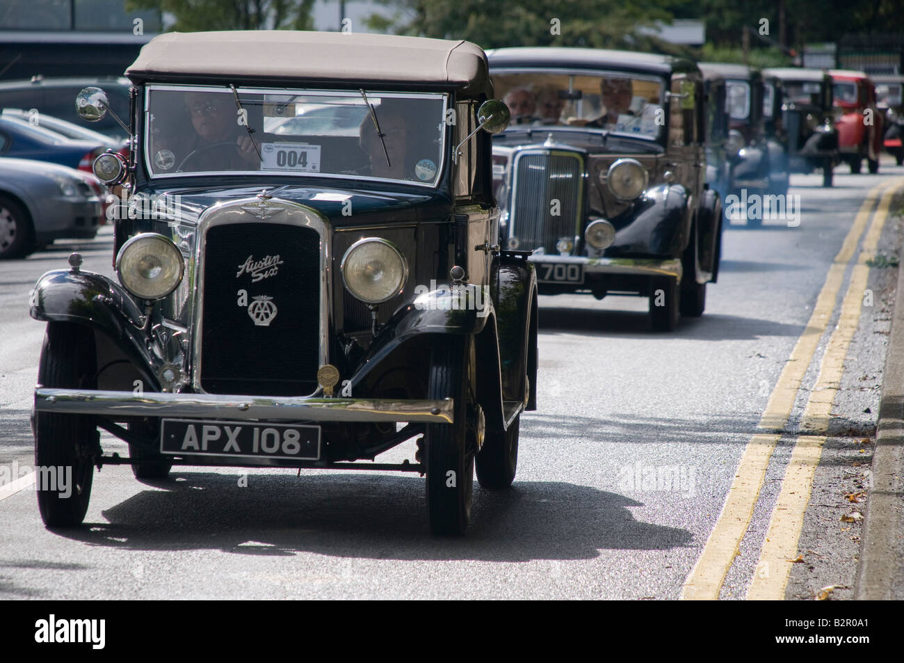 Cavalcade of classic cars, about to set off from Belfast to Portrush ...