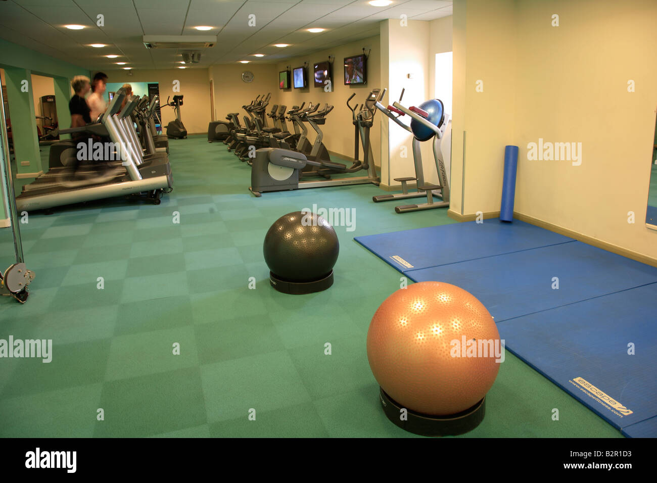Selection of Fit Balls in a Generic Health Spa Gym Stock Photo - Alamy