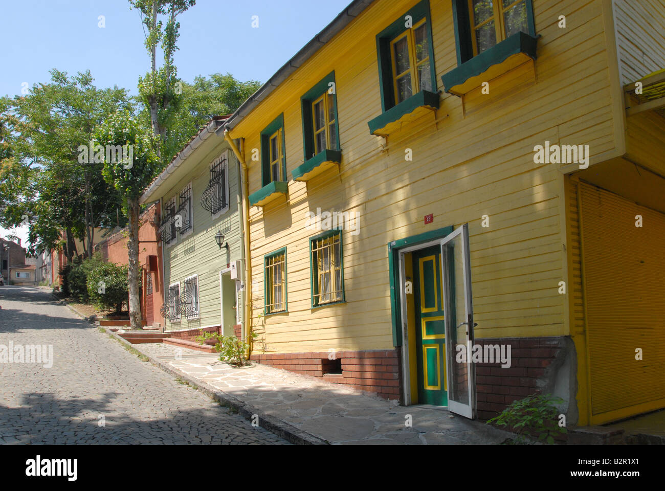 Wooden houses in Istanbul Stock Photo - Alamy