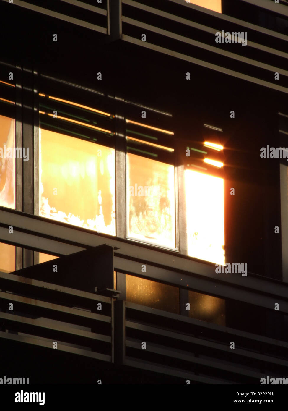 detail of office block facade windows in sun light Stock Photo - Alamy