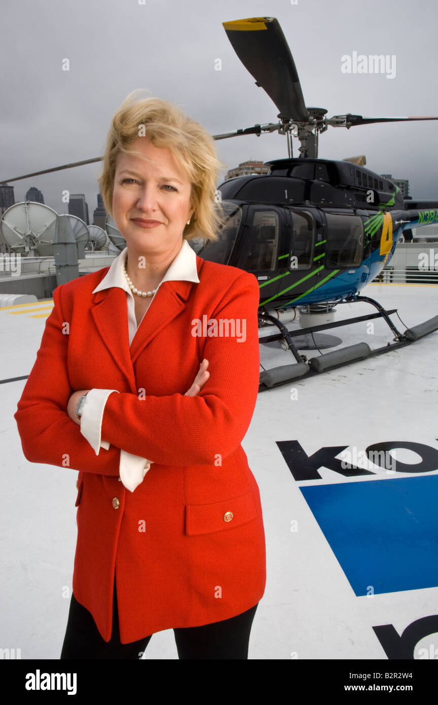 Colleen Brown CEO of Fisher Broadcasting was photographed on the heli ...