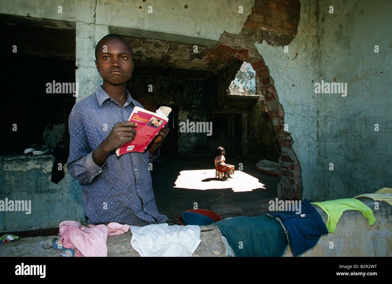 Homeless children taking shelter in destroyed building, South Africa ...