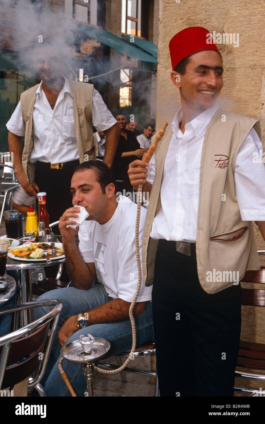 Scene at an outdoor cafe in Beirut, Lebanon Stock Photo - Alamy