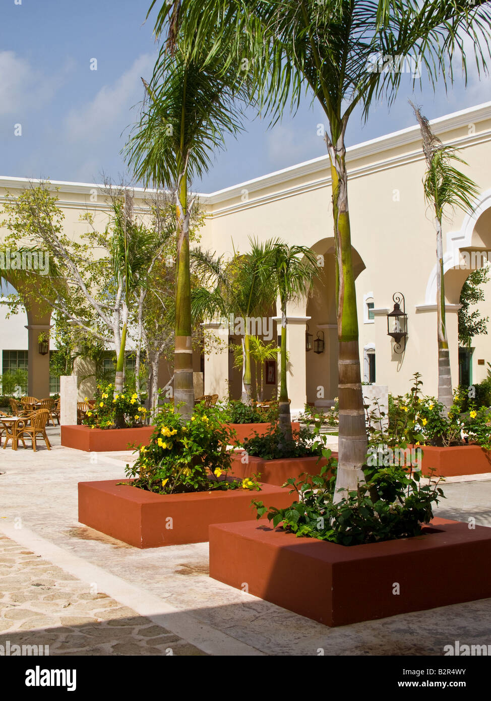Common area at a luxury resort hotel on Mayan Riviera, Mexico. Riviera ...