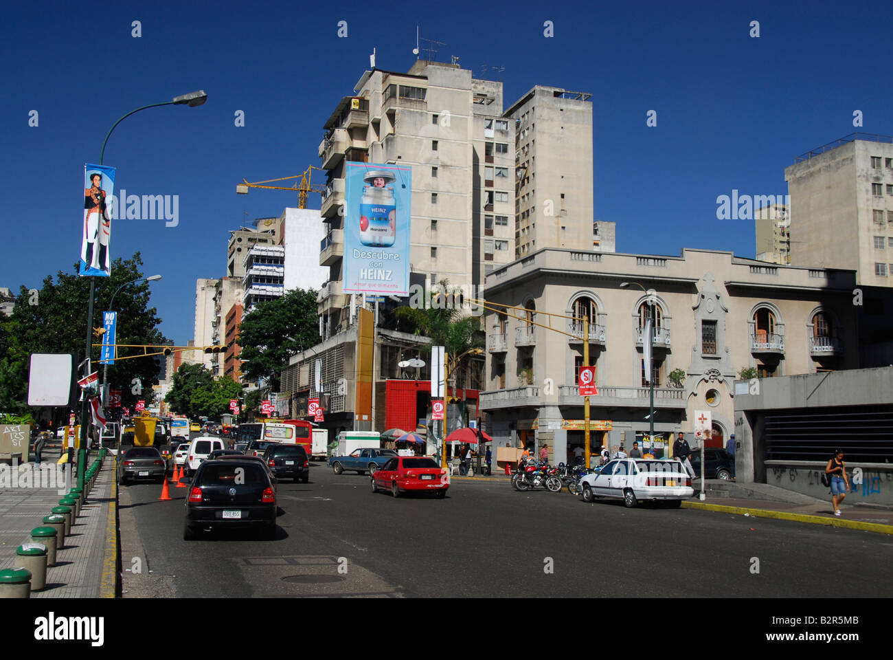 Street view close to Central and Carabobo Park in Caracas, Venezuela ...