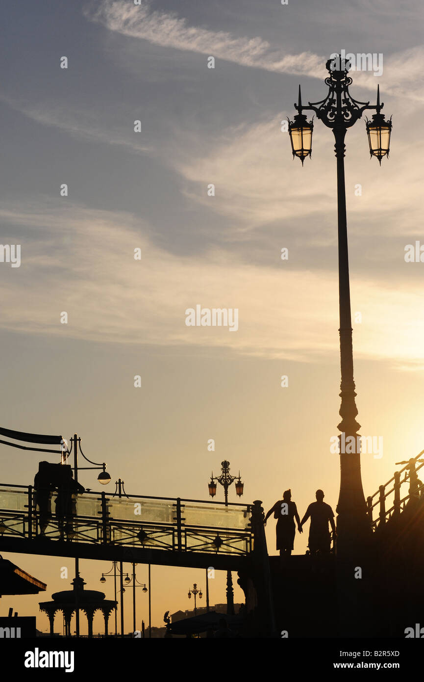 Sun Setting on Brighton Sea Front Stock Photo - Alamy