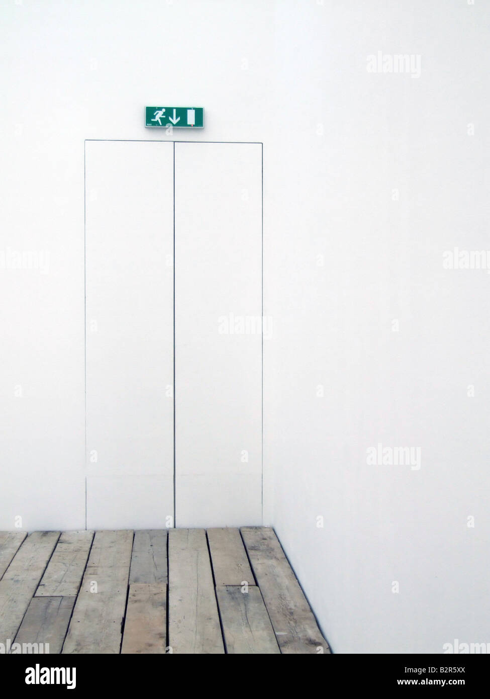 emergency exit at venice biennial modern art exhibition Stock Photo - Alamy