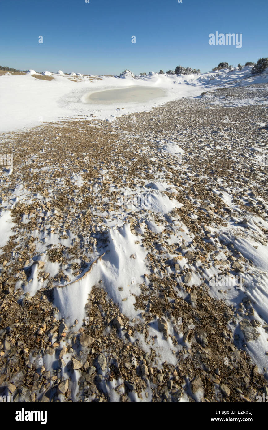 Frozen lake at Sierra Calderona, Comunidad valenciana, Spain Stock ...