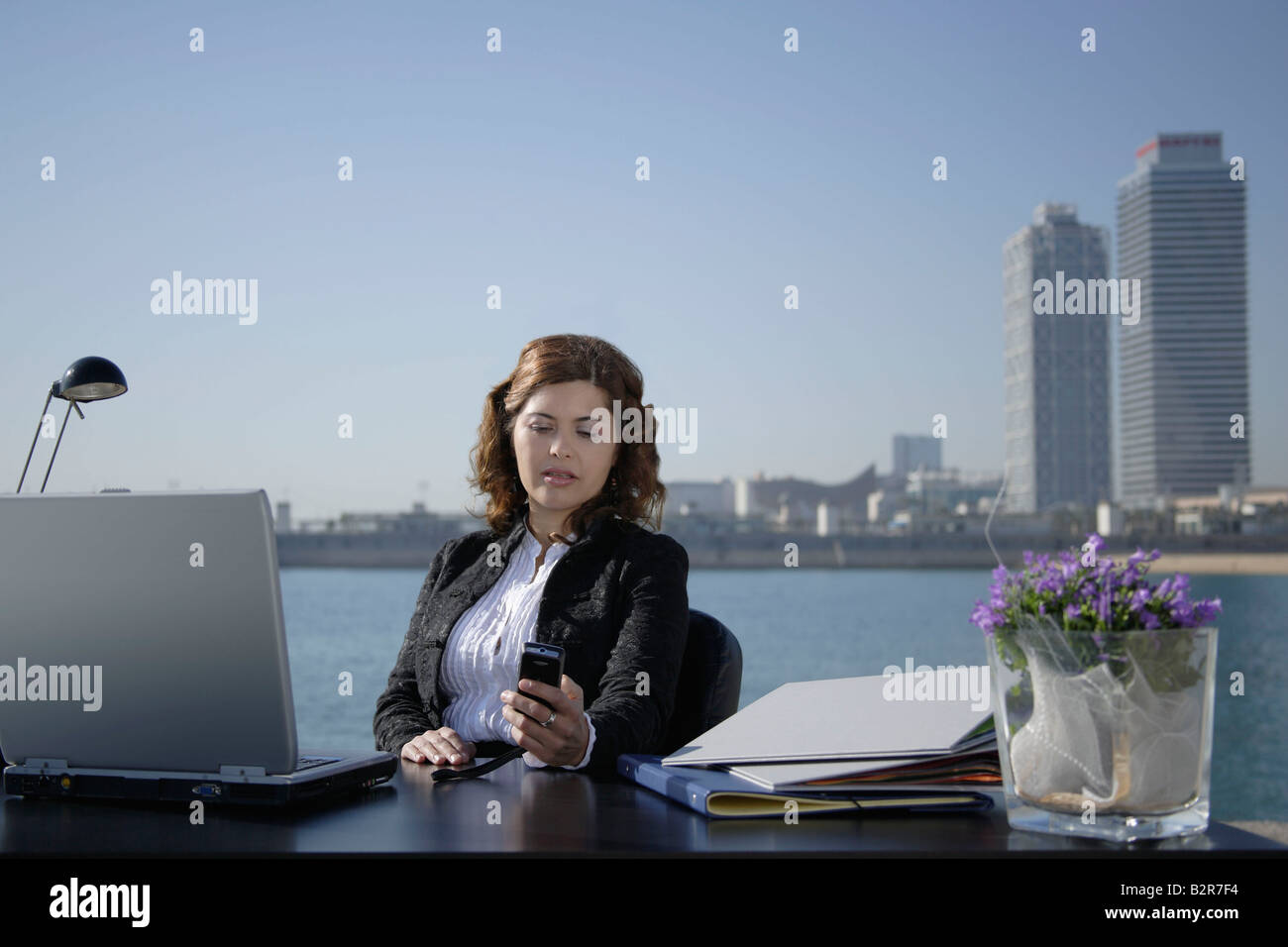 Business woman in outdoor office Stock Photo - Alamy