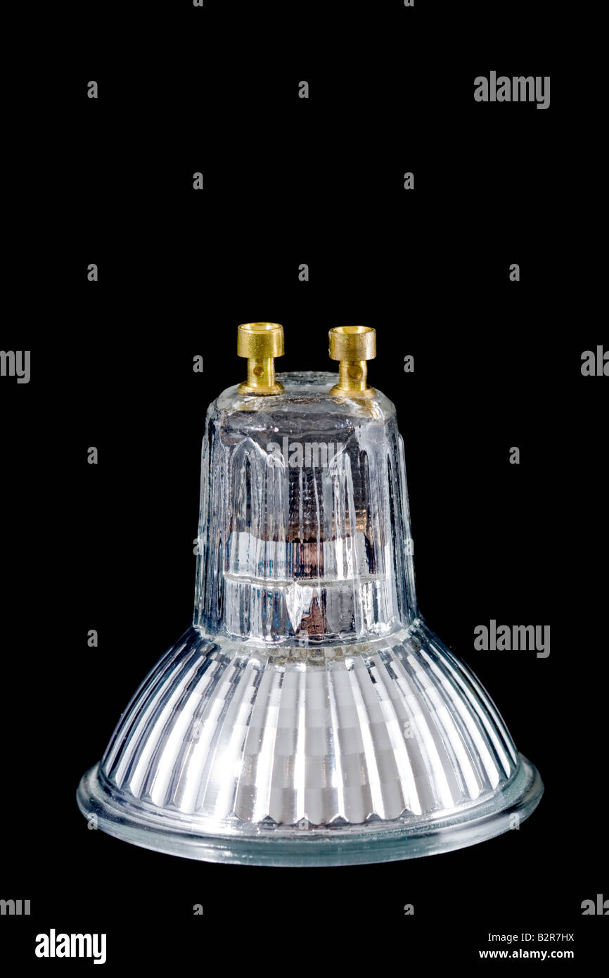 small halogen lightbulb isolated on black background Stock Photo - Alamy