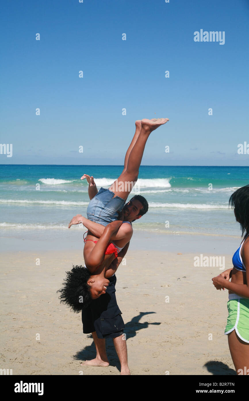 Cubans enjoying their leisure time on the Playas del Este Beach Havanna ...