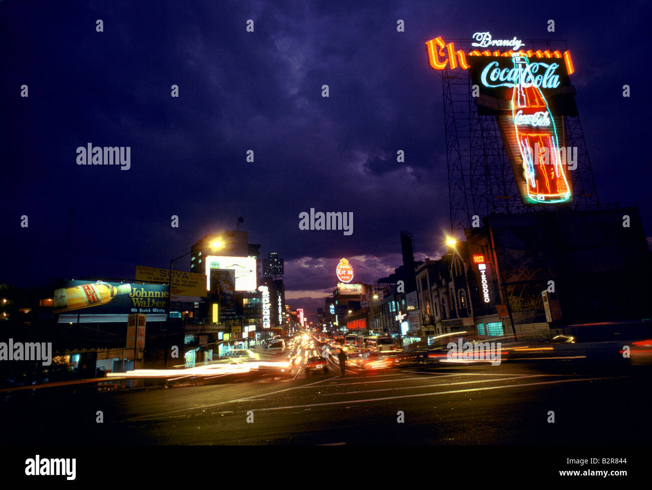 City latin tourism travel scene night nighttime evening traffic hi-res ...