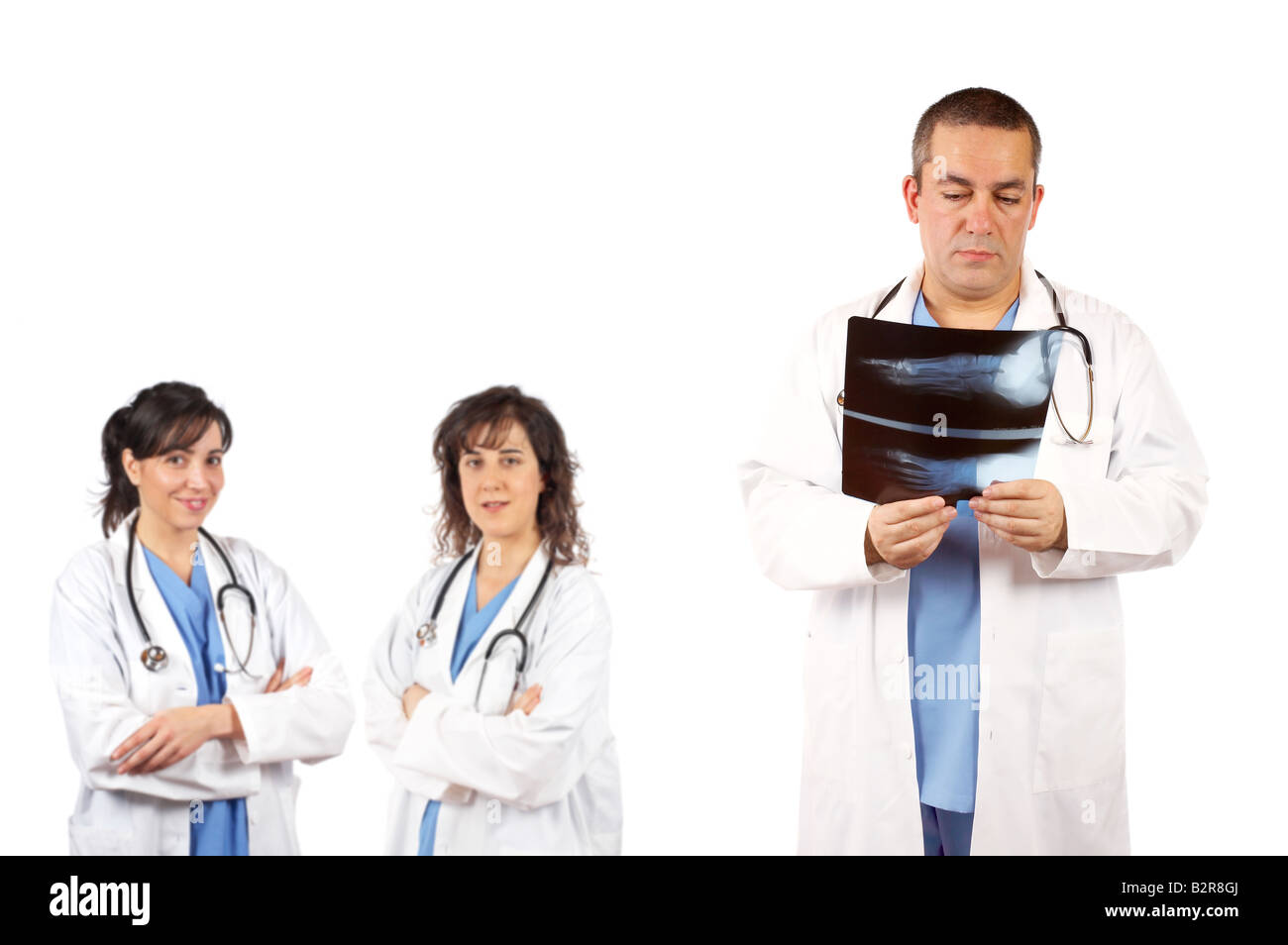Medical team leader isolated on white background Stock Photo - Alamy