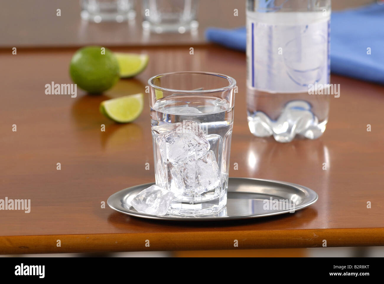 Glass of water with ice Stock Photo - Alamy