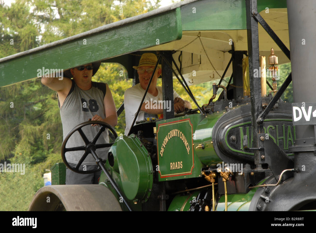 people driving steam engine Stock Photo - Alamy