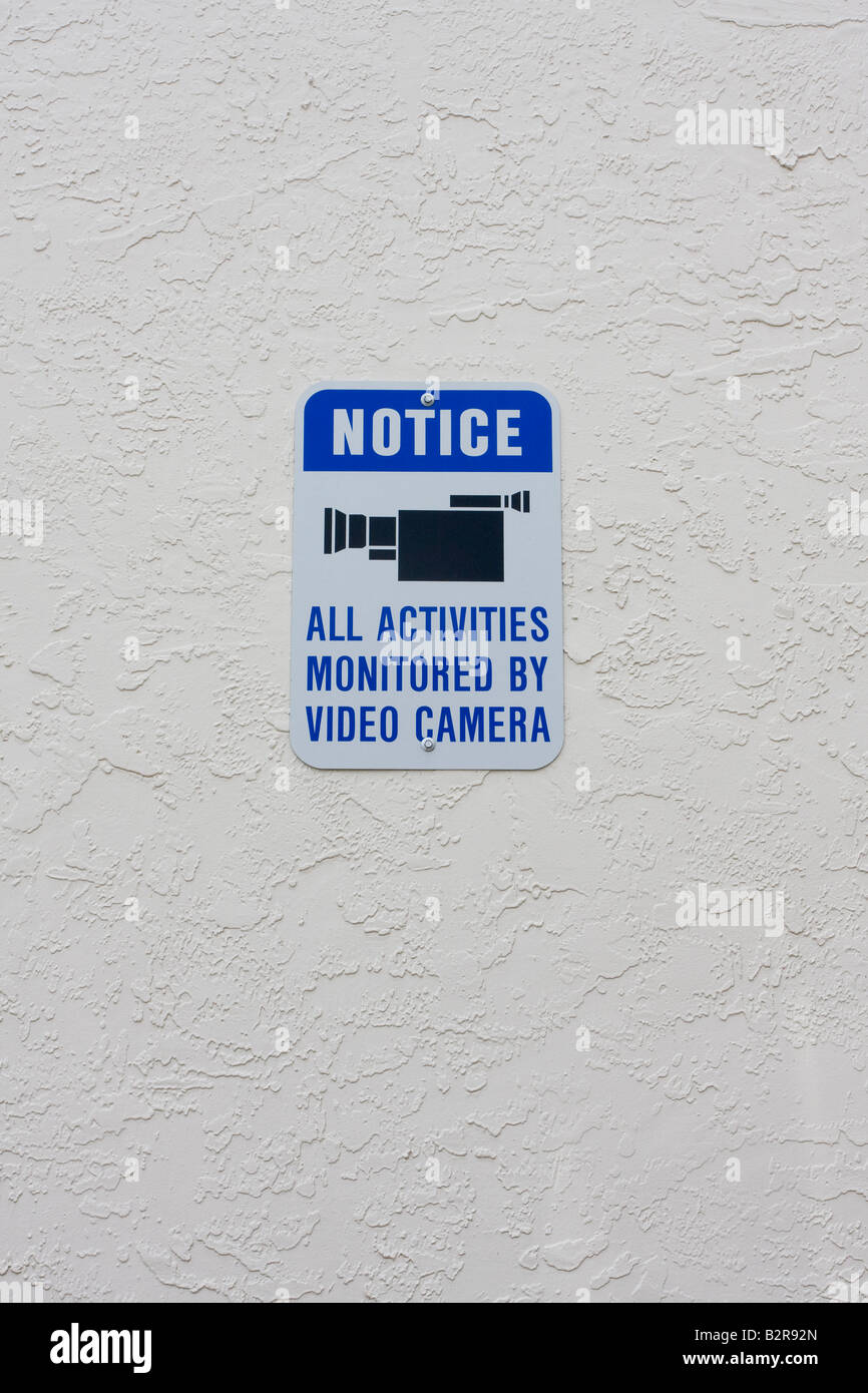 Signs Warning of Video Monitoring Stock Photo - Alamy