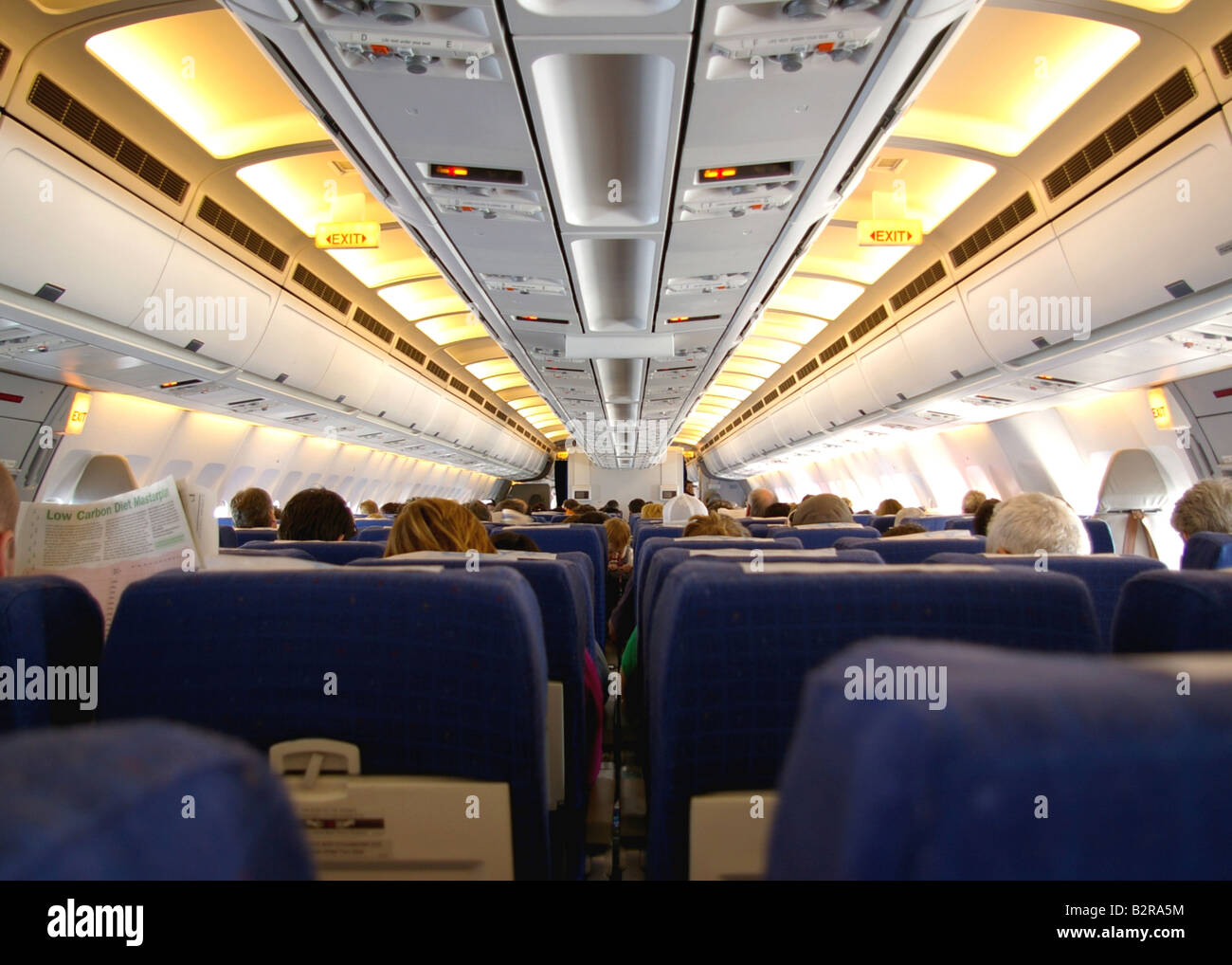 Inside of an aeroplane Stock Photo - Alamy