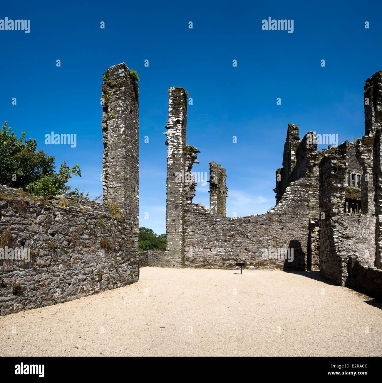 the ruined castle of berry pomeroy totnes devon Stock Photo - Alamy