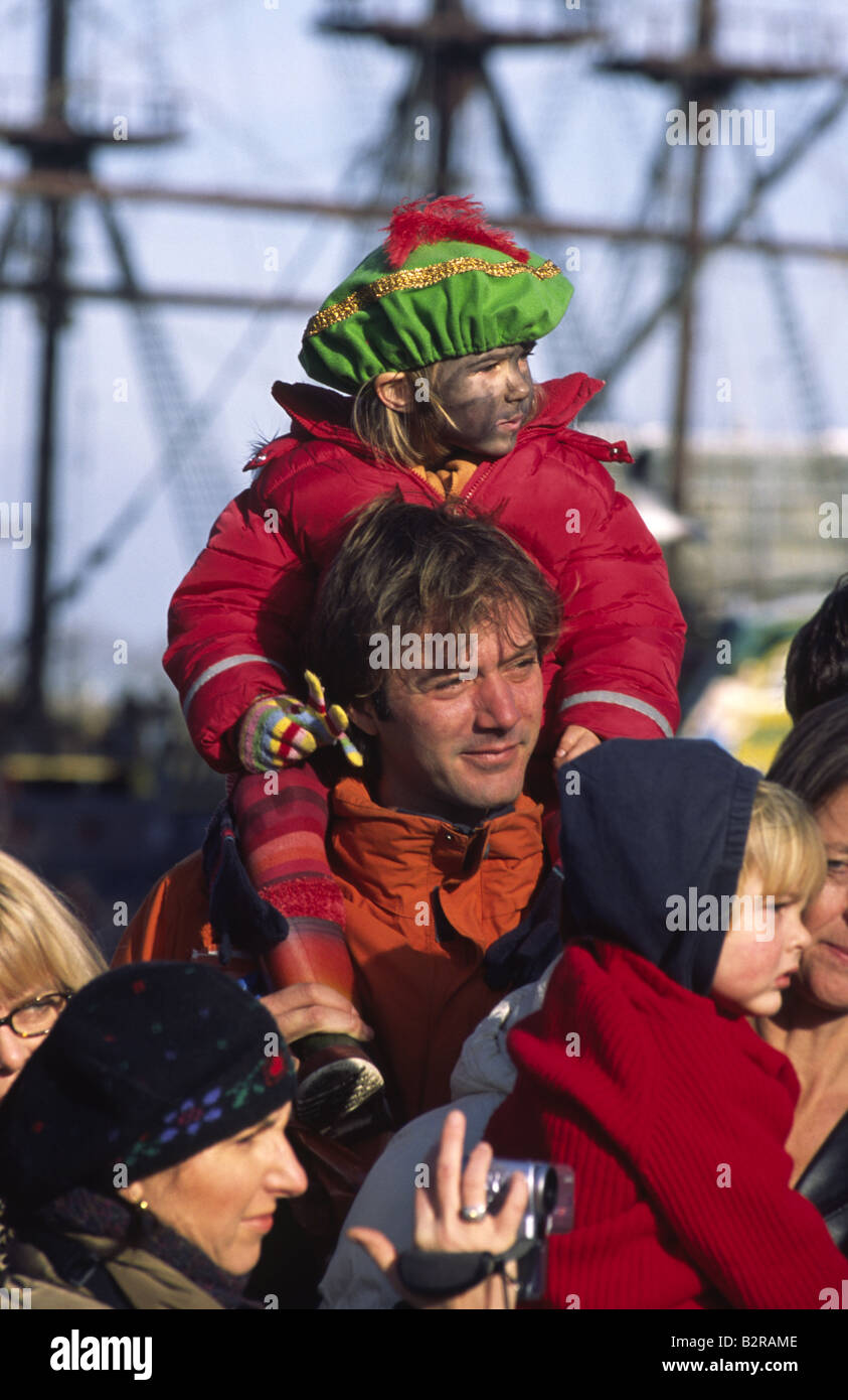 People watching the Sinterklaas parade, a Dutch Christmas tradition ...