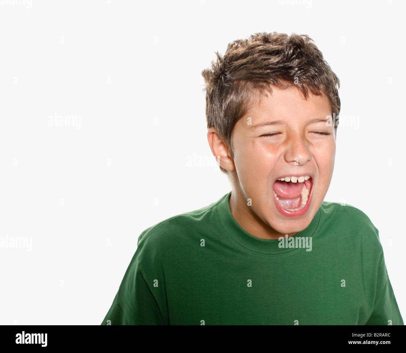 Young boy shouting Stock Photo - Alamy