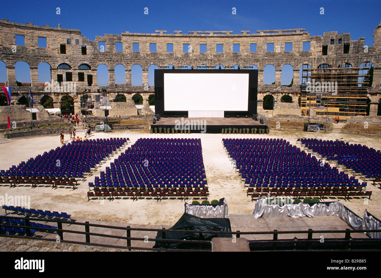 Ancient stone colosseum Arena Pula Istria Croatia Stock Photo - Alamy