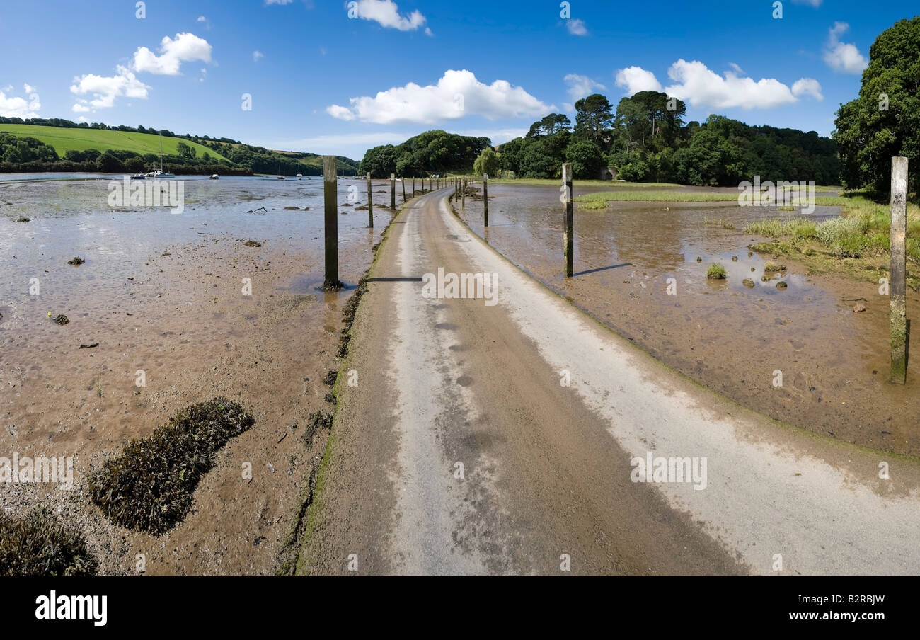 tidal road estuary of the river avon aveton gifford south hams devon ...