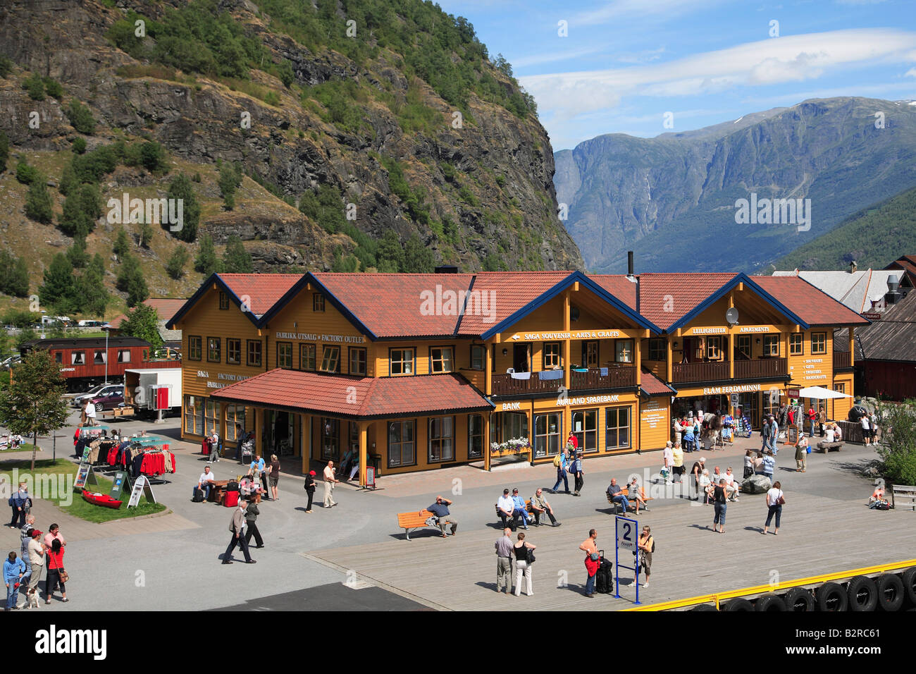 Norway Flam town scene people Stock Photo - Alamy