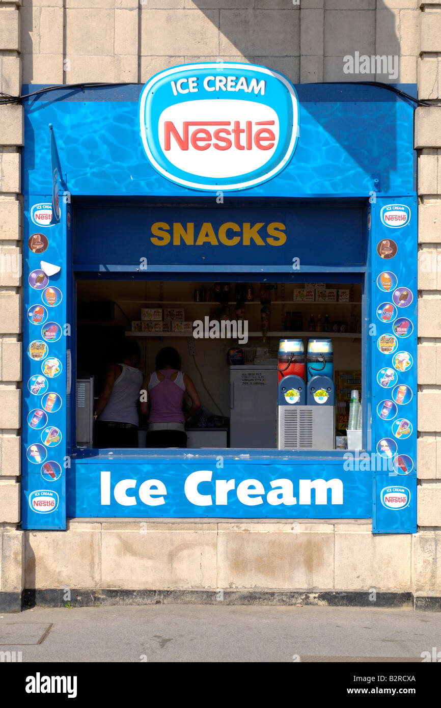 Ice Cream and Snacks outlet Stock Photo - Alamy