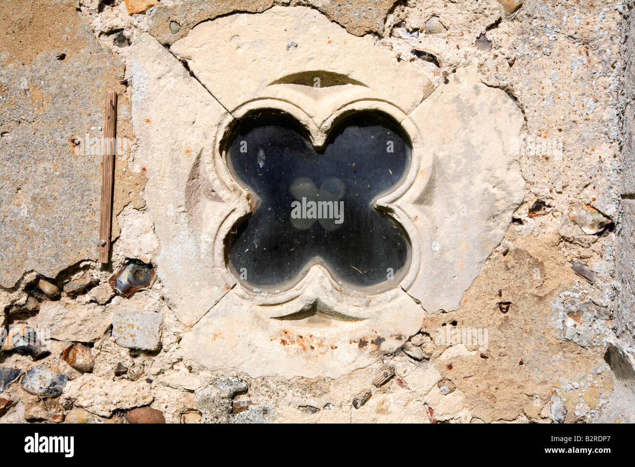 Quatrefoil window located in the east side of the South Porch of the ...