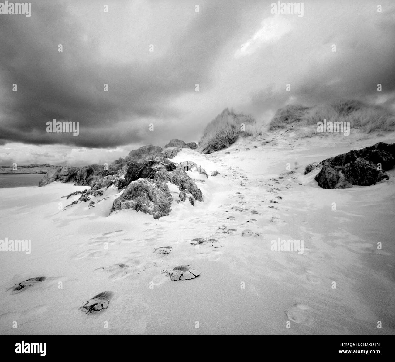 Infrared image of Uig beach, Isle of Lewis, Hebrides, Scotland, UK ...