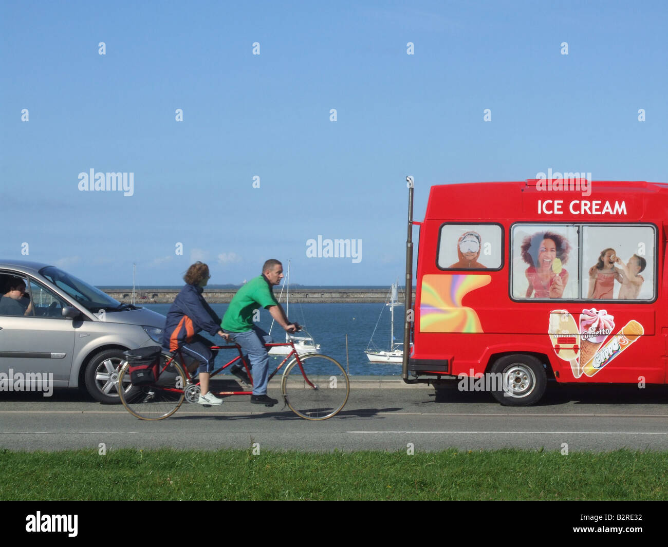 ice cream van in holyhead, anglesey, wales Stock Photo - Alamy