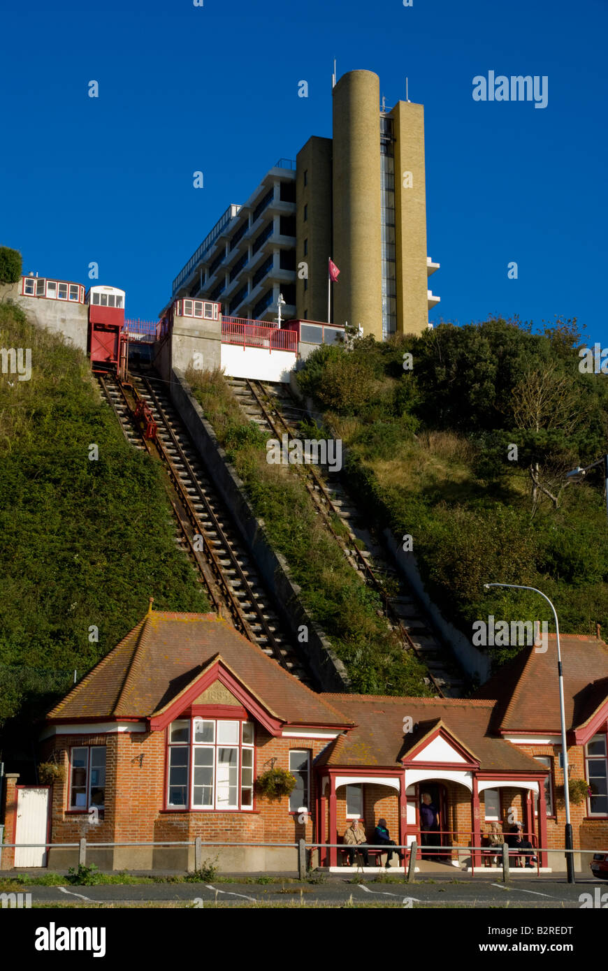 Europe UK england kent folkstone the leas cliff lift Stock Photo - Alamy