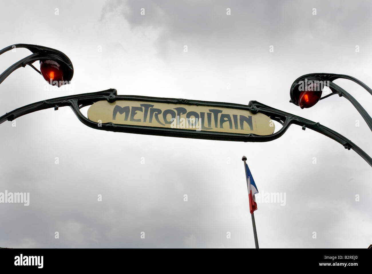 old Metropolitan sign in Paris France Stock Photo - Alamy
