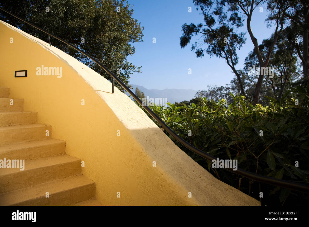 Detail of an exterior winding staircase Stock Photo - Alamy