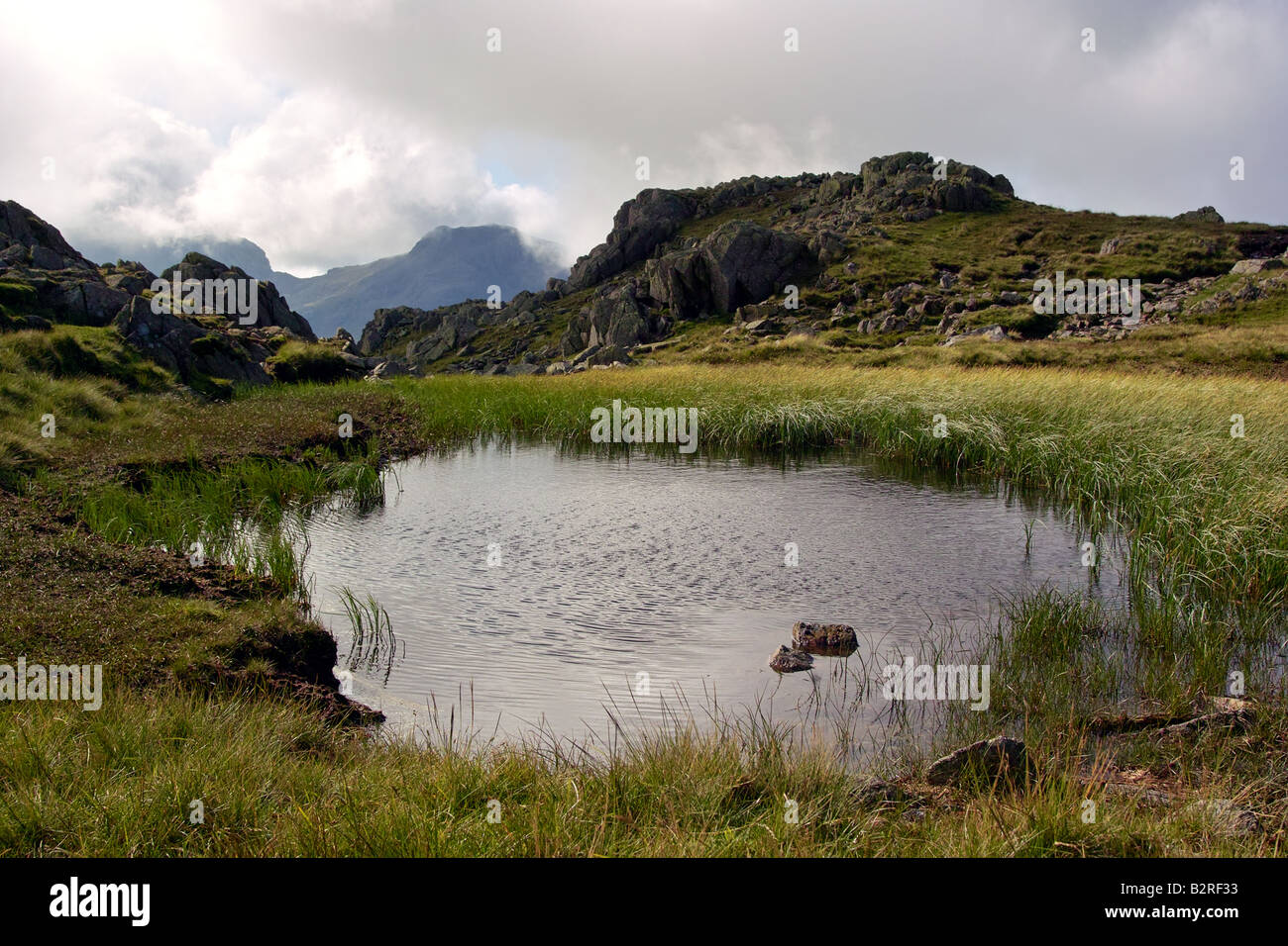 View of Bowfell taken from Crinkle Crags in the Lake District, Cumbria ...