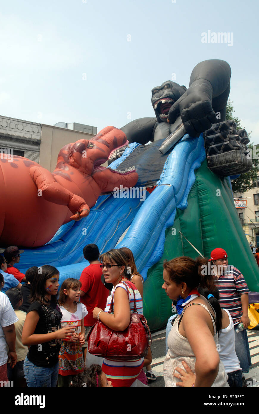 Inflatable children s ride at a street fair in the Dominican New York ...