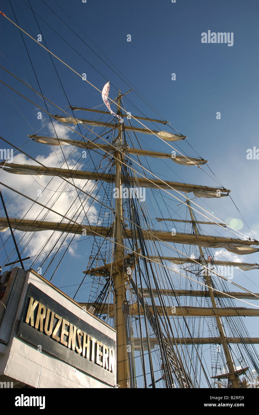 Four masted Russian bark tall ship Kruzenshtern, Brest 2008 maritime ...