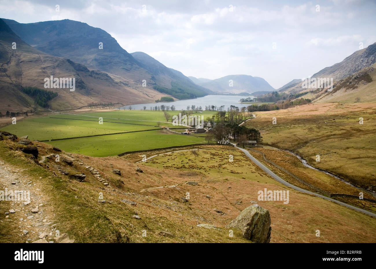 View from the slopes of Fleetwith Pike of "High Crag" and Melbreak ...